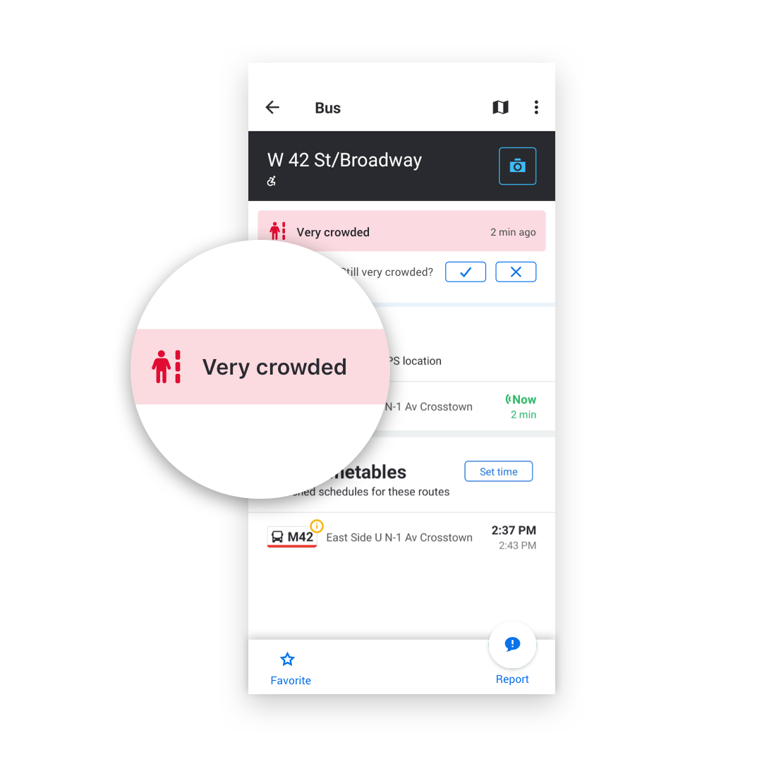 Ver 5.70 - Know in real-time how crowded your station/next bus are, and ...